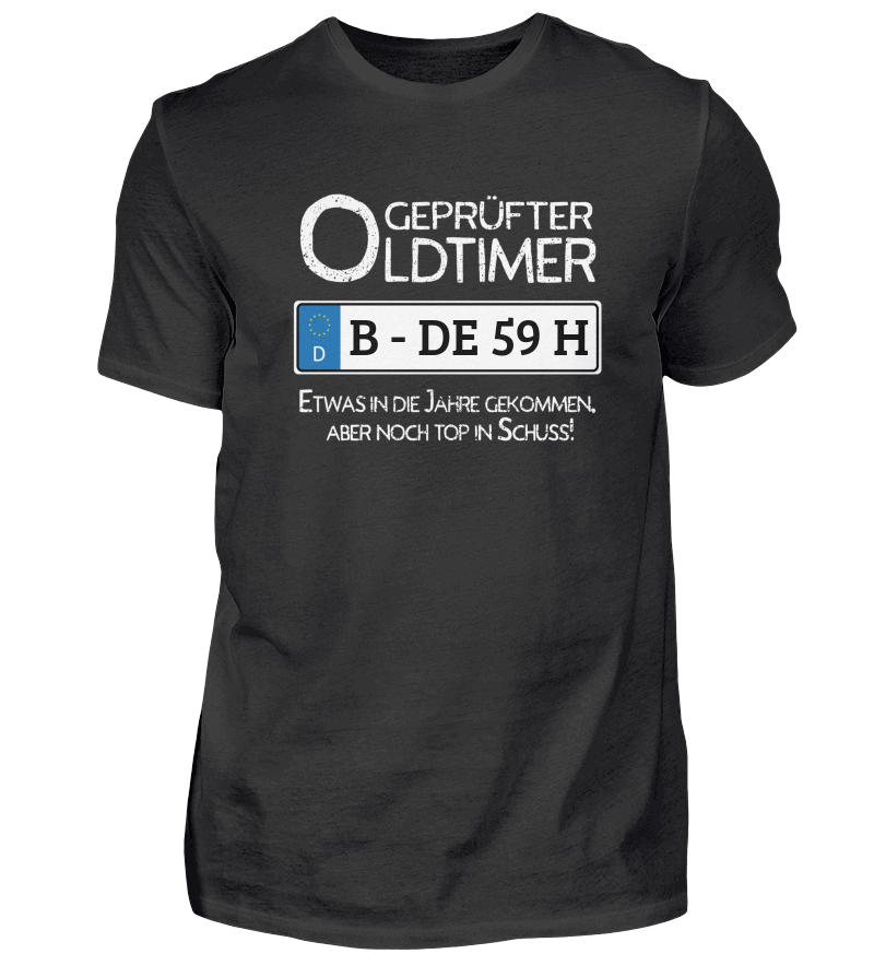 Geprüfter Oldtimer in Weiß | Herren Basic T-Shirt - Shirtee.de / Online ...
